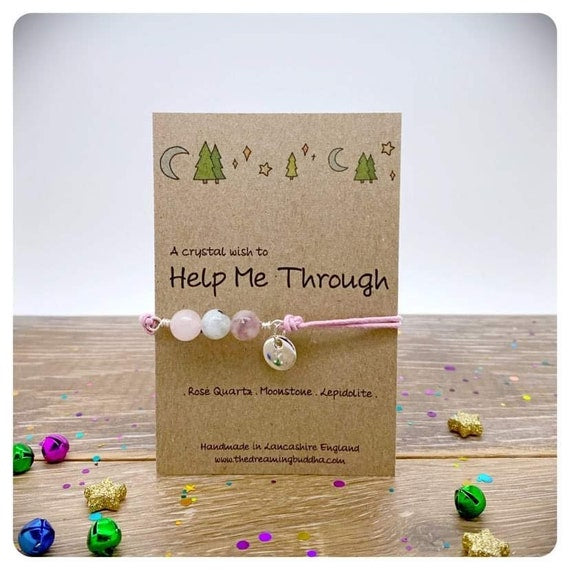 Personalised Mental Health Bracelet, Positive Supportive Gemstones, An ...