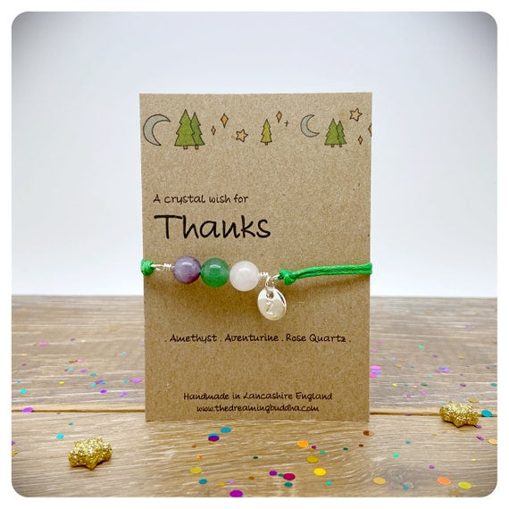 Thank You Crystal Bracelet, Simple Appreciation Gift, Thank You So Muc ...